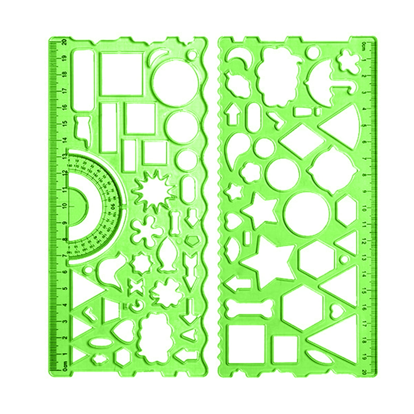 Farfi 2Pcs Student Ruler Multifunctional Drawing Stationery Multi ...