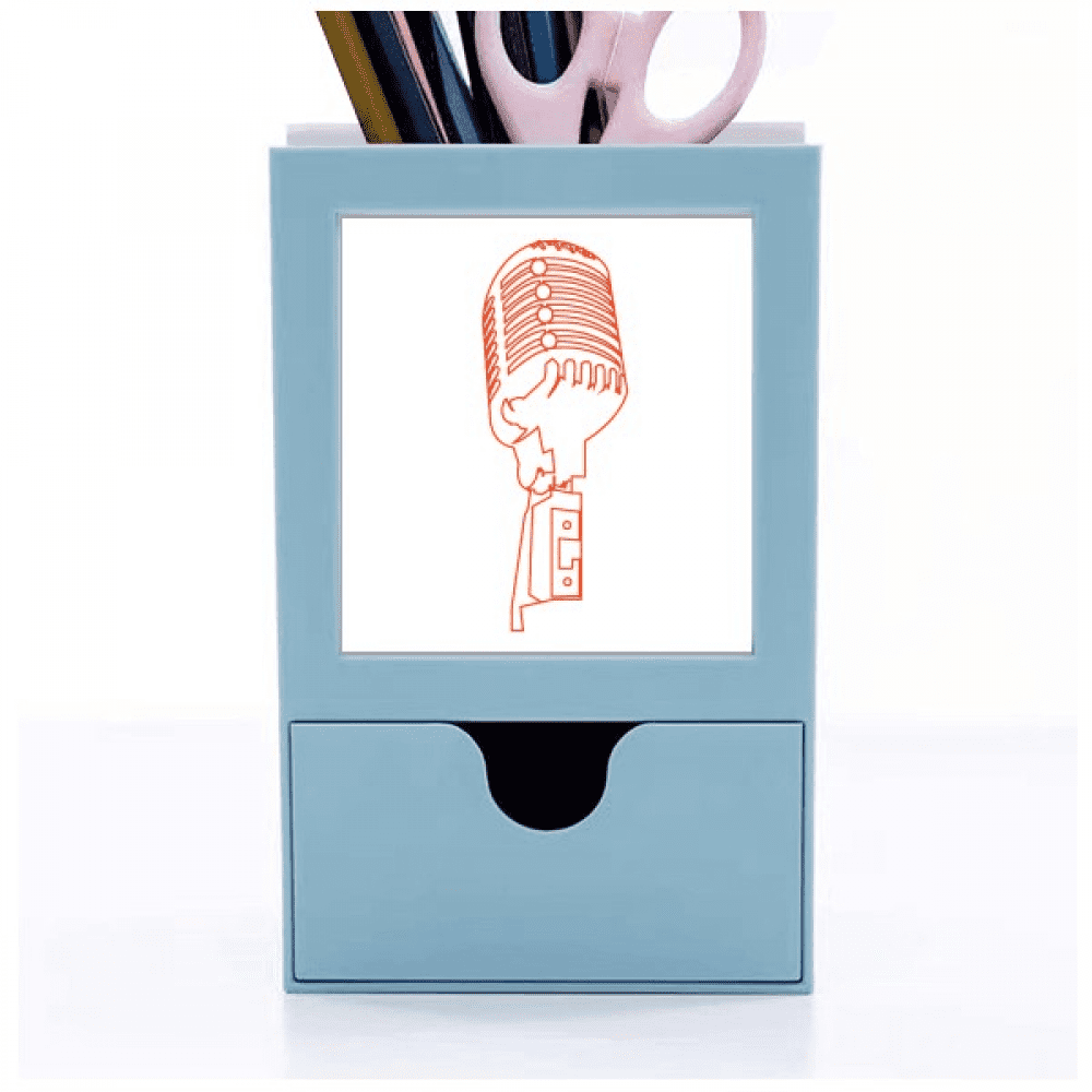 stick figure microph desk supplies organizer pen holder card - Walmart.com