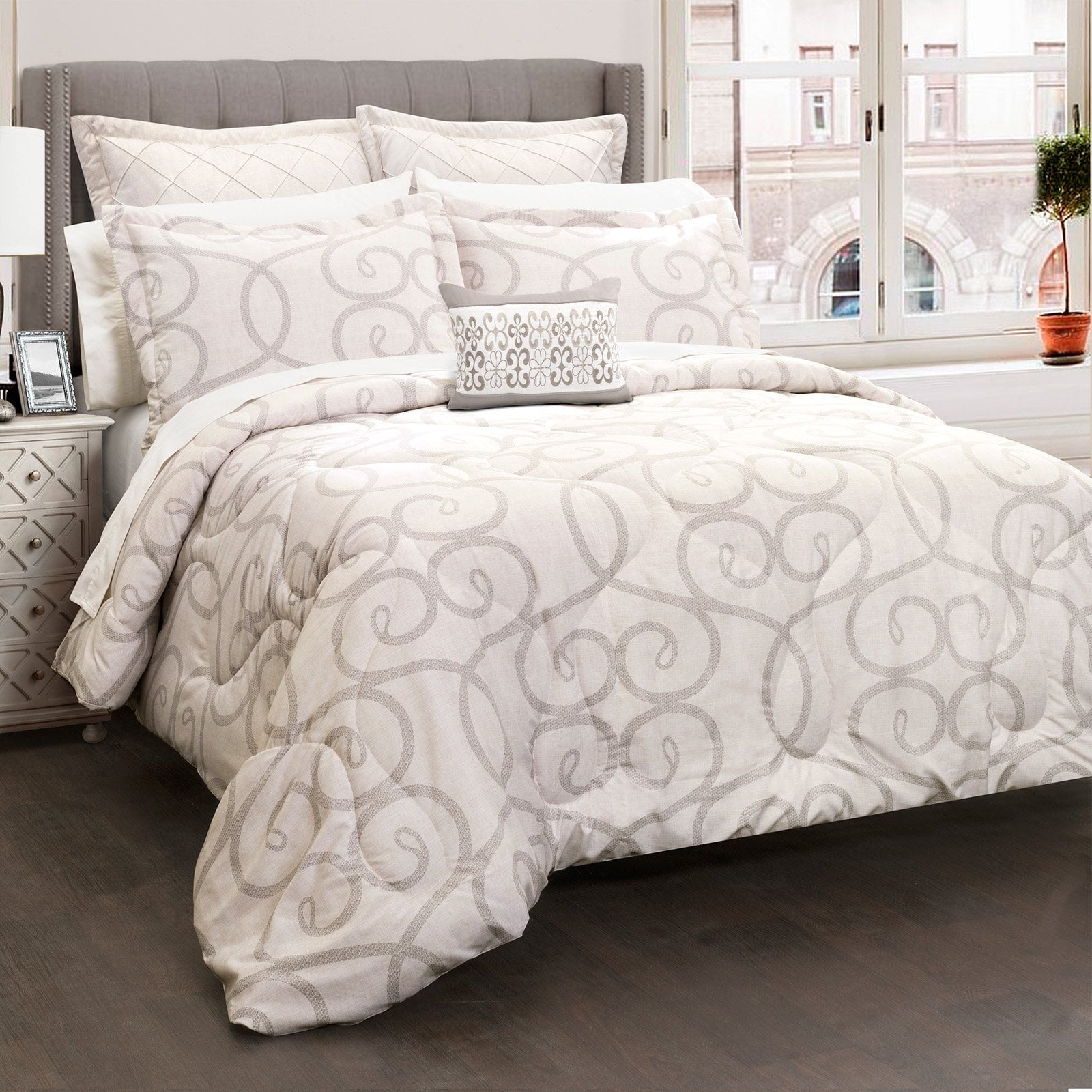 Lush Decor Elegant Scroll Comforter 6-Piece Set - Walmart.com