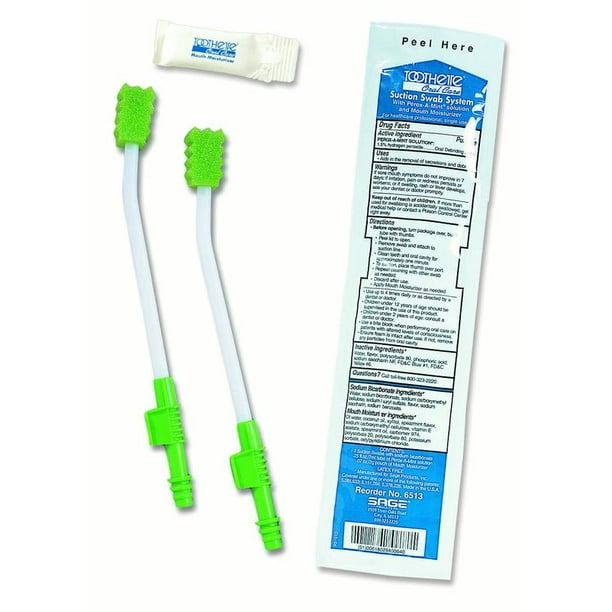 Toothette Suction Swab Kit , 6513 - Case of 100 - Walmart.com