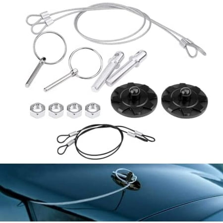 Acouto Hood Pins Kit CNC Aluminum Alloy Car Racing Hood Pin Lock ...