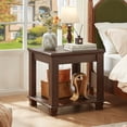 Buildhom Farmhouse End Table, Large 2-Tier Side Table with Storage ...
