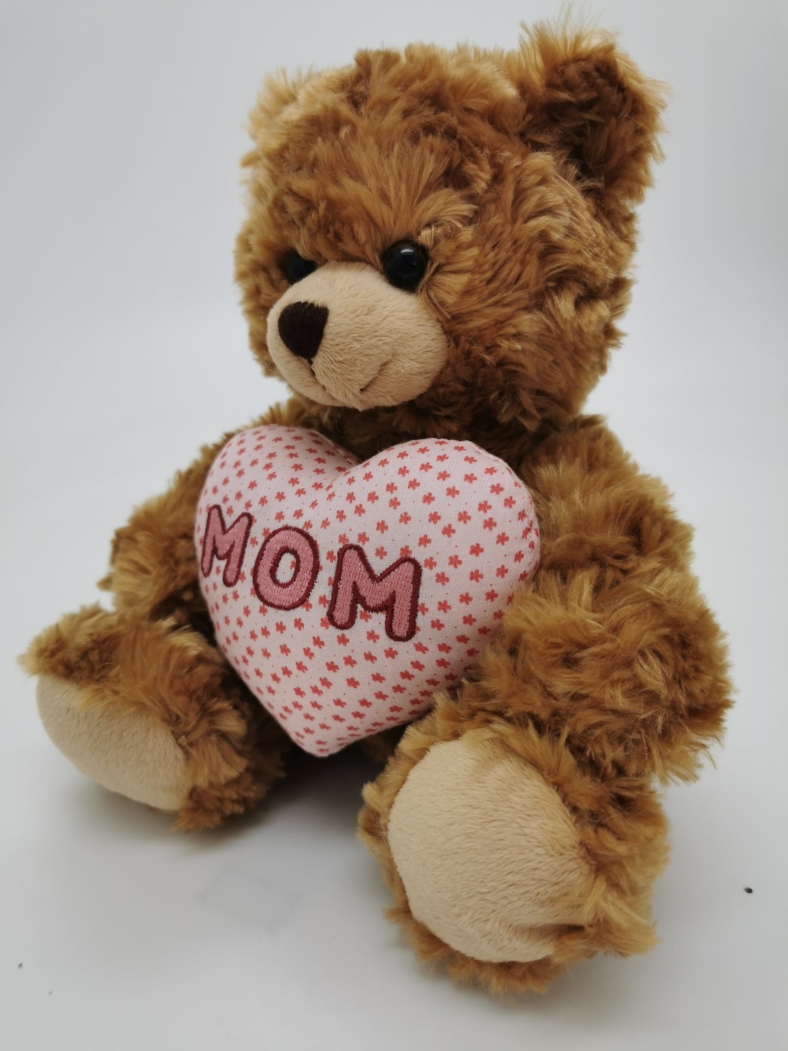 Plushland Stuffed Mocha Sitting Bear with Mom Floral Heart – MOM- Plush ...