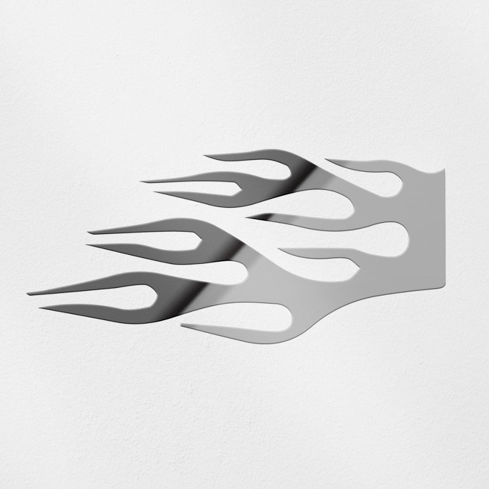 Transparent Decal Stickers Of Flat Edge Auto Graphic Flame (Metallic ...
