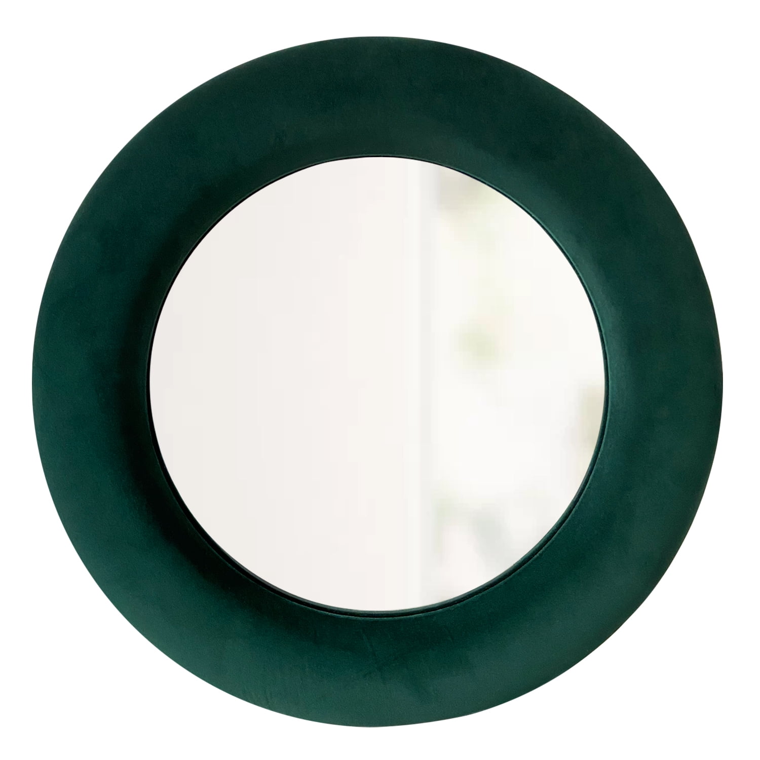 NeuType 24" Velvet Round Wall Mirror Modern Accent Mirror Decorative ...