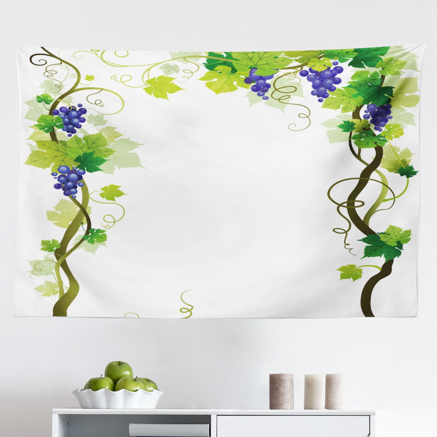 Vineyard Tapestry, Collage of Wine Leaves on Bunch Farming Natural ...