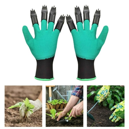 Jinveno Breathable Garden Digging Gloves with Single/double Claws for ...