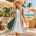 Binienty Yellow Floral Striped Pattern Flowy Tank Sundress for Women ...