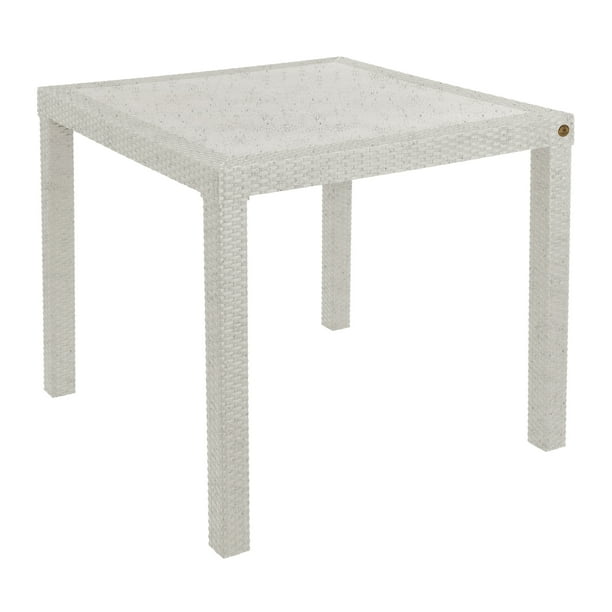 Mesa Desarmable De Plástico Con Textura Rattan (Blanco Cantera) | Bodega Aurrera en línea
