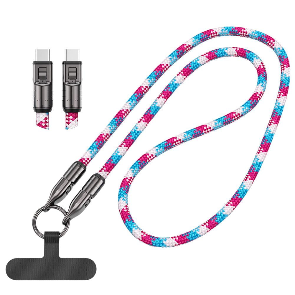 EZLIFE Cable de carga con cordón para teléfono 2 en 1, cable de carga ...