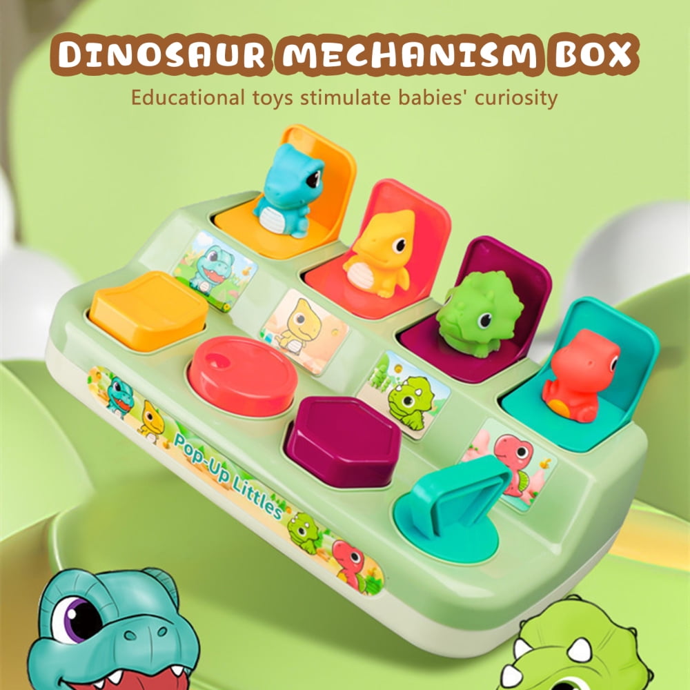 Cute Dinosaurs Pop-Up Baby Toys Interactive Switchbox Button Box Baby ...