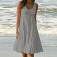 Dianli Women's Casual Summer 2024 Tiered Midi Dress Sleeveless Crew ...