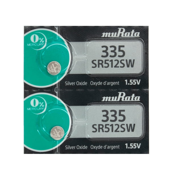 Murata 335 SR512SW Silver Oxide Watch Battery 1.55v [2-Pack] - Walmart Business Supplies