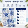 Blue White Coral Starfish Seashell Ocean Marine Microfiber Sandless ...