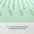 Mellow 3 Egg Crate Memory Foam Mattress Topper With Aloe Vera Infusion