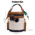 Colorblock Bucket Bag For Women,Colorblock Cylinder Fashion Leather ...