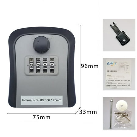 Key Storage Lock Box Safe Security Storage Combination Wall Mount Lock ...