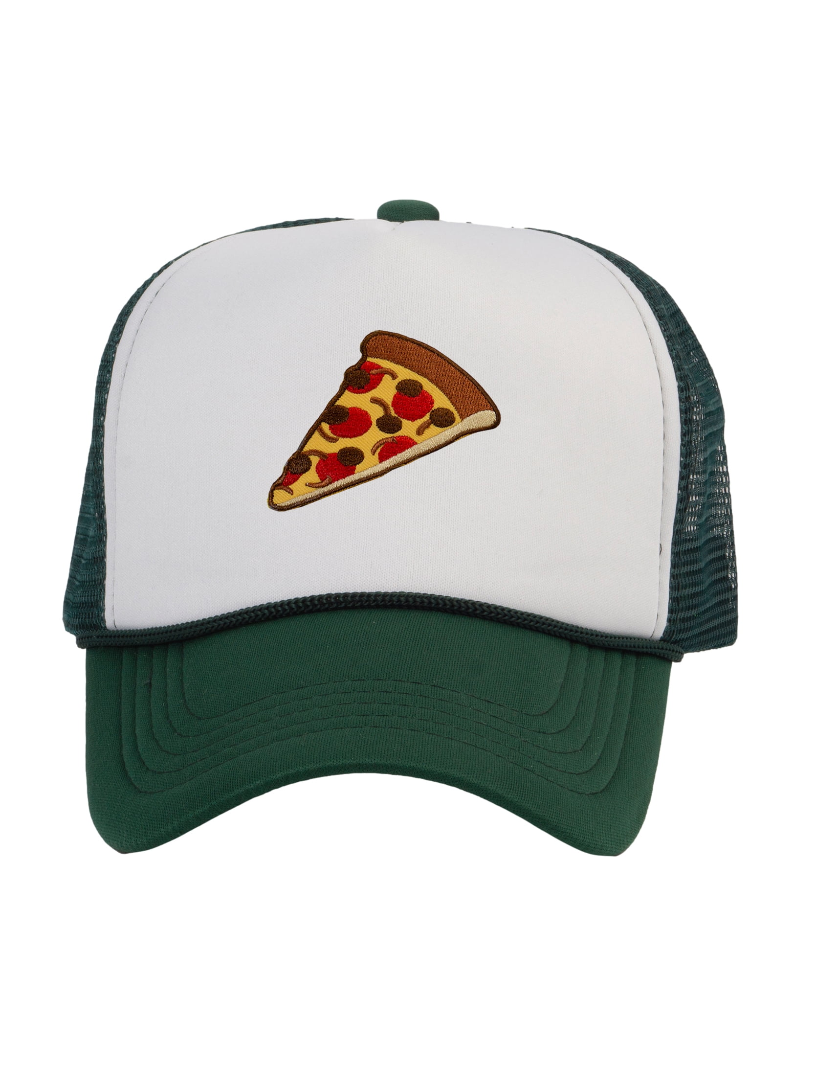 Adult Men's Pepperoni Pizza Slice Rope Foam Trucker Hat, White/Forest ...