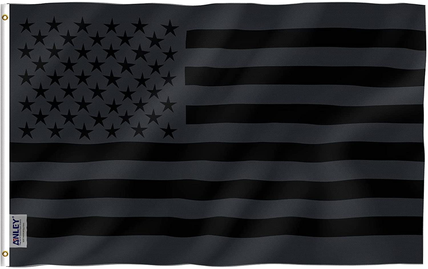 Anley 3 ft x 5 ft All Black American Flag - Black US Flags Polyester ...