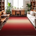 Dark Red Yellow Gradient 4x6ft Non Slip Area Rug Minimalist Ombre ...