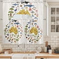 Cartoon Animals Botanical Kitchen Curtains Swag Valance and Tier ...