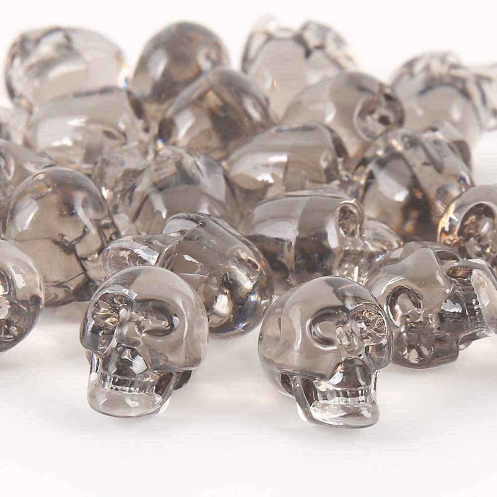 50 Pcs Mini Acrylic Skull Head Ornaments Halloween Party Decoration ...