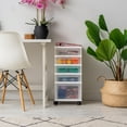 IRIS 5 Drawer Rolling Storage Cart with Organizer Top, White - Walmart.com