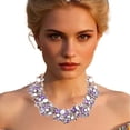 Bib Statement Necklace Colorful Glass Crystal Collar Choker Necklace ...
