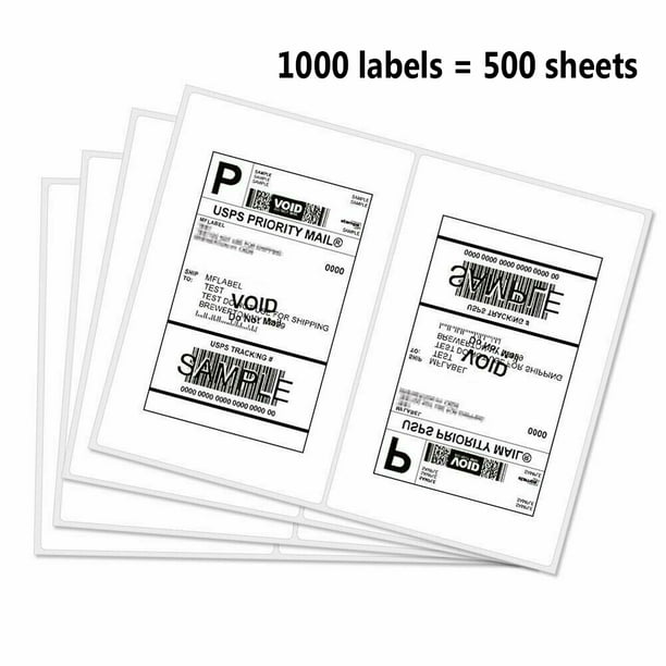 SJPACK Shipping Labels with Rounded Corner, Half Sheet Self Adhesive ...