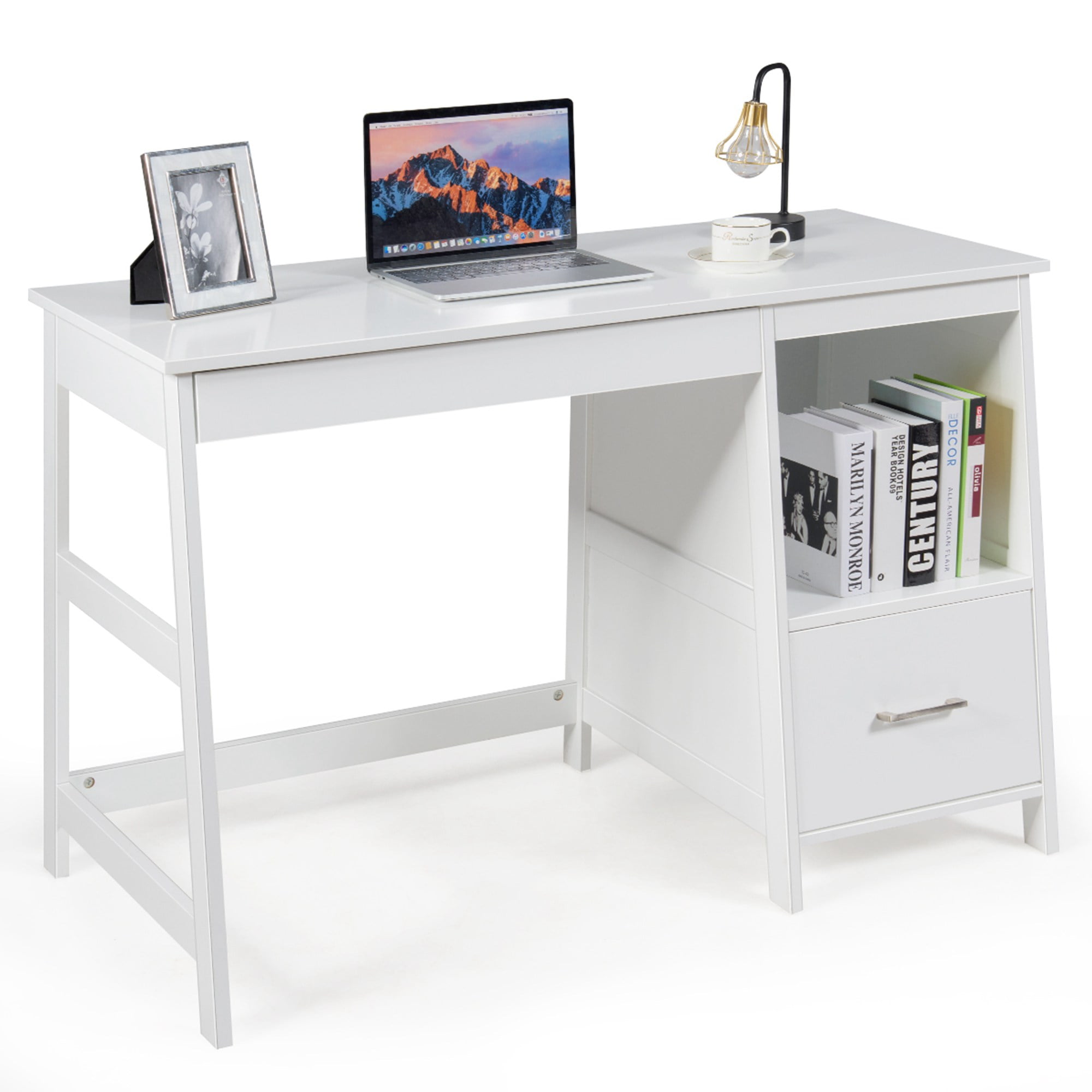 Click here for Costway 47.5 Computer Desk Trestle Desk Writing St... prices