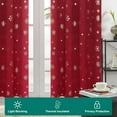 Alishomtll Snowflake Foil Print Christmas Blackout Curtains, Christmas ...