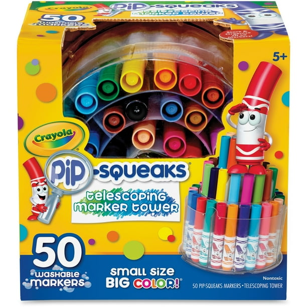 Crayola Pip-Squeaks Telescoping Marker Tower, Assorted Colors, 50 Count ...
