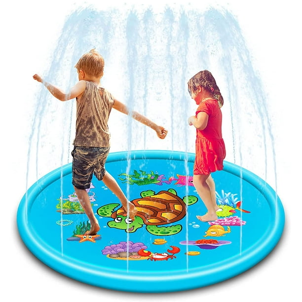 Inflatable Water Park,Splash Pad 170cm Spray Water,Sprinkler Mat Lawn ...