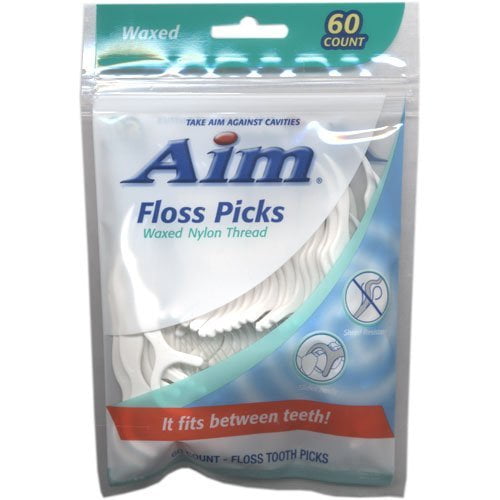 Aim Floss Picks Waxed 50 Each Pack of 3 - Walmart.com