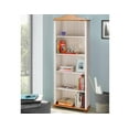 RealRooms Chester 5 Shelf Open Bookcase, White and Honey - Walmart.com