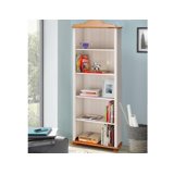 RealRooms Chester Tall Wooden Light Wood Bookshelf, 5 Shelf Open ...