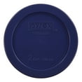 Pyrex 2-Cup Round Glass Storage Set with Dark Blue Plastic Cover, Set ...