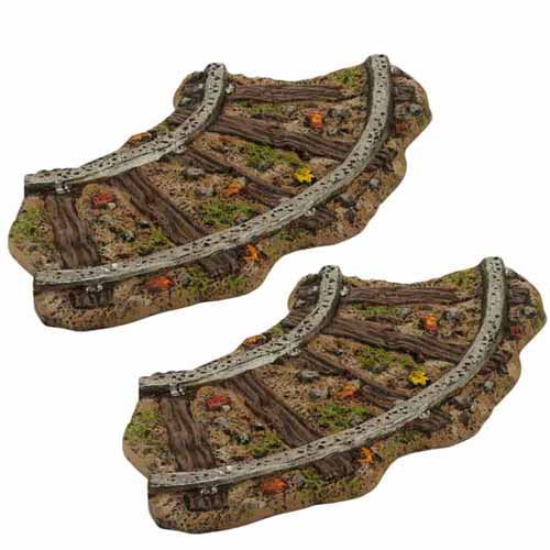 Department 56 Halloween Village Haunted Rails Curved Train Tracks Set 2 ...