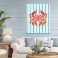 Stupell Industries Bright Crab on Stripes Canvas Wall Art, design by ...
