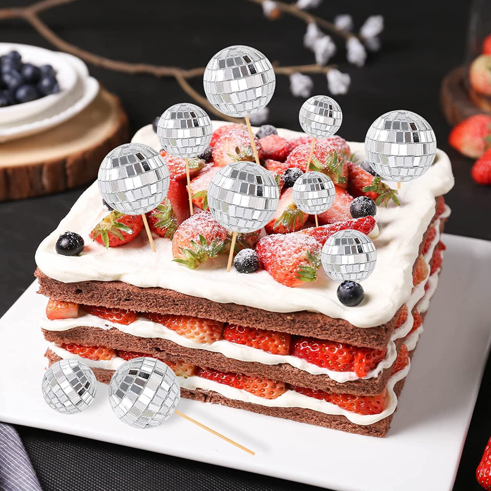 Opvise 6Pcs Cake Insert Creative Exquisite Smooth Surface Shiny ...