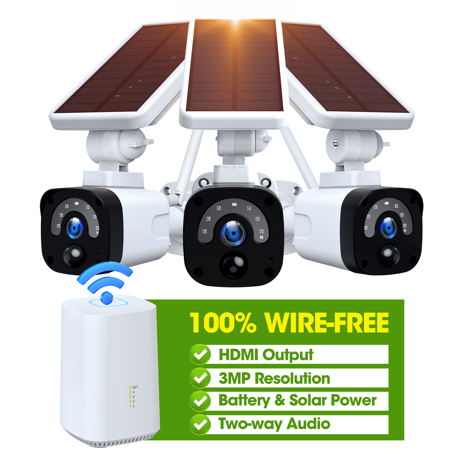 TOGUARD 3MP Solar CCTV Camera Security System with Base Station ...