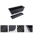 2 Sets Durable Long Plastic Garden Planter Pots with Tray, Flower ...