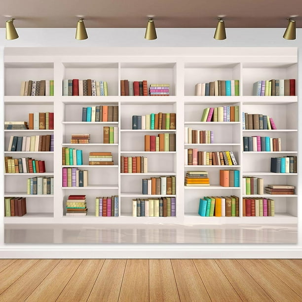 Bookcase Library Photography Background,7X5Ft Study Bookcase Backdrop ...