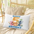 Happy 5rd Birthday Pillow Covers, Linen Long Throw Pillow Case, Cartoon ...