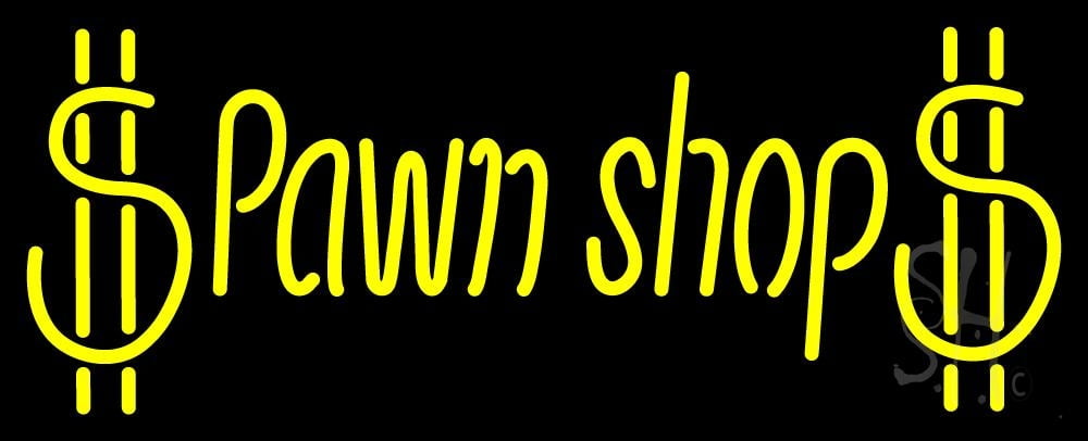 Pawn Shop LED Neon Sign 13 x 32 - inches, Black Square Cut Acrylic ...