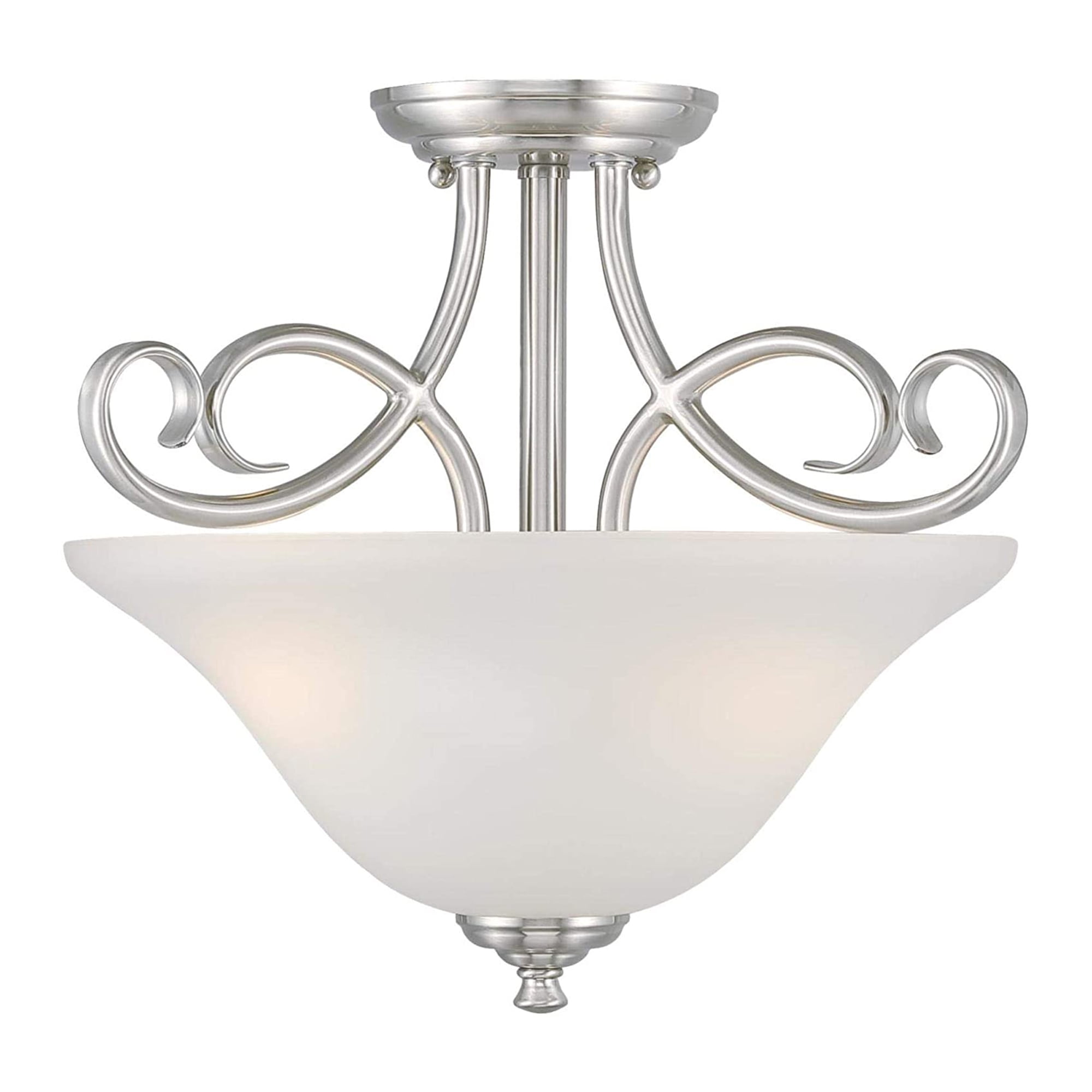 Westinghouse 2-Bulb Ceiling Light Fixture, Brushed Nickel and Frosted ...
