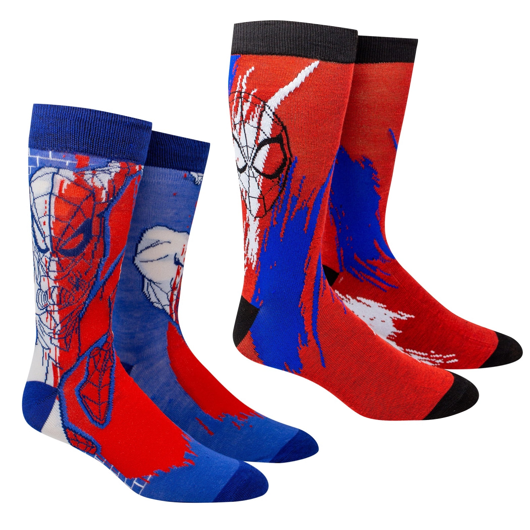 Spider-Man Red and Blue 2-Pack Casual Crew Socks - Walmart.com