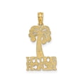 14k Yellow Gold Palm Tree Pendant for Women or Unisex, South Beach ...
