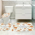 4pcs Hello Pumpkin Floral Shower Curtain Set,Fall Eucalyptus Leaves ...