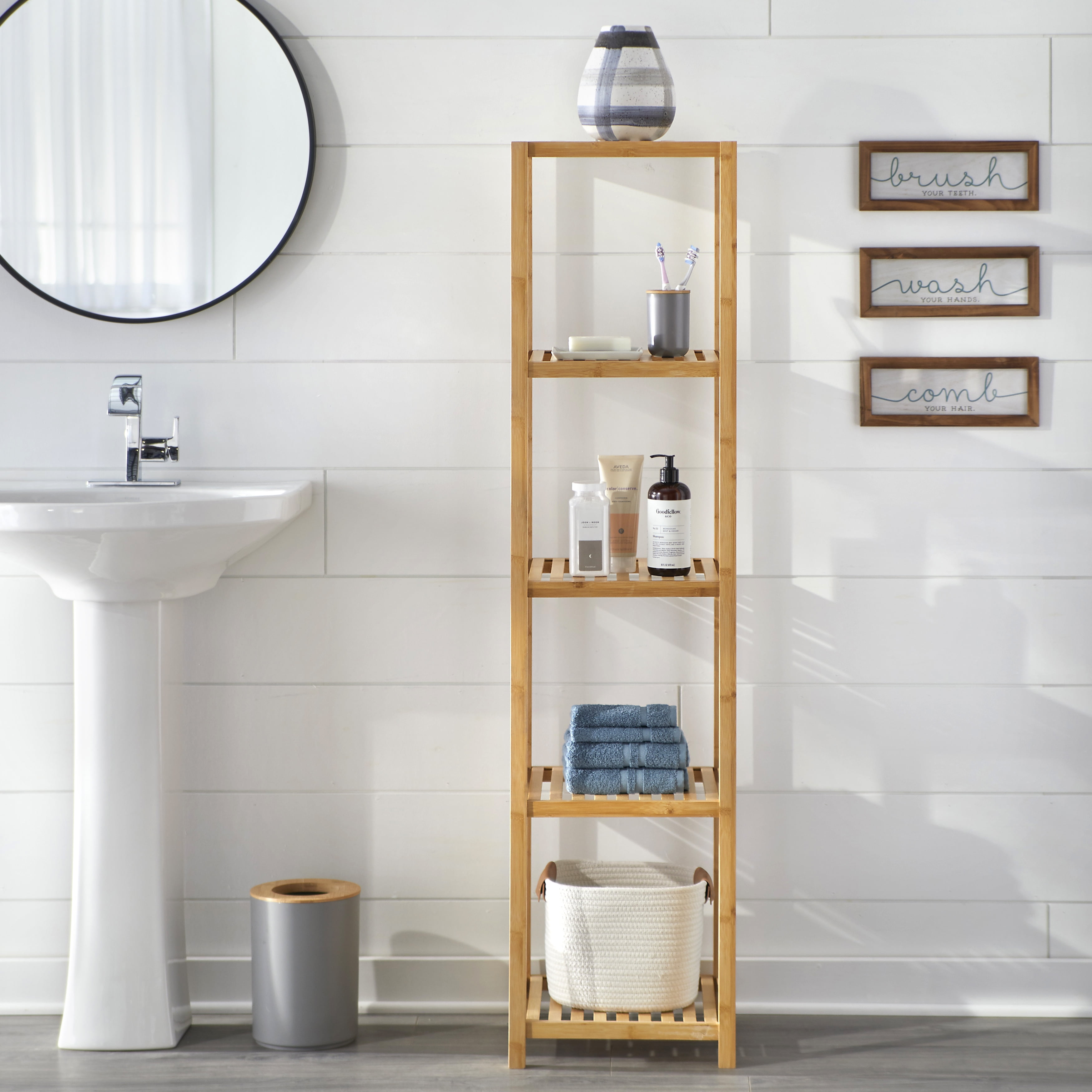 Bamboo 5-Tier Vertical Shelf 23035NAT - Walmart.com